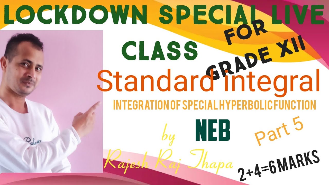 Live class for Grade Xii, standard integrals part 5 - YouTube