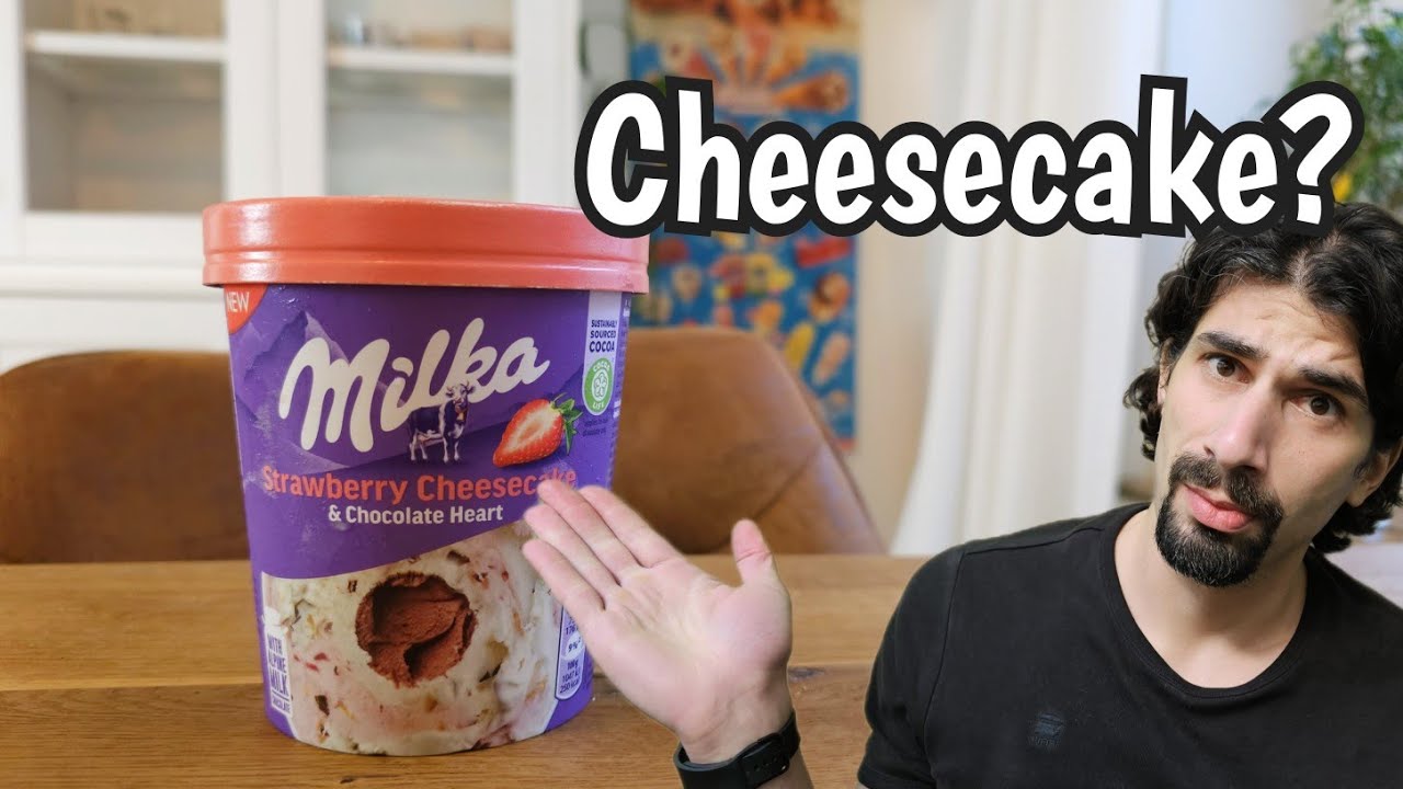 Ich teste das neue Milka Strawberry Cheesecake Chocolate Heart Eis ...