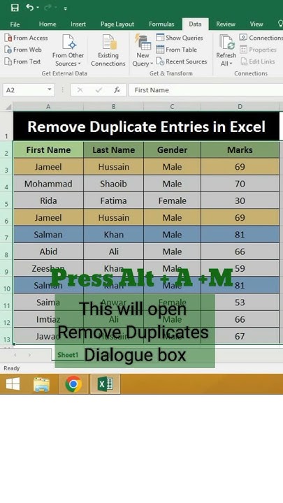Remove Duplicate Entries | Excel #shorts - YouTube