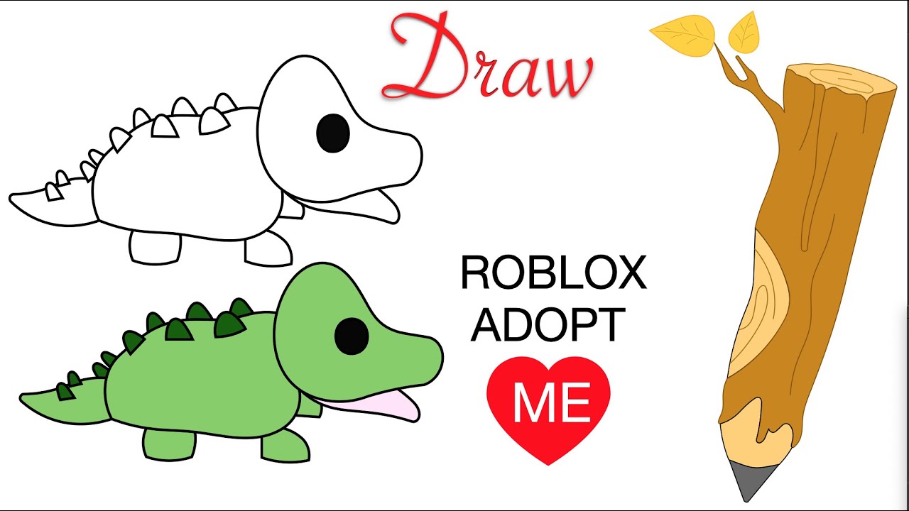 How To Draw a Crocodile | Roblox Adopt Me Pet - YouTube