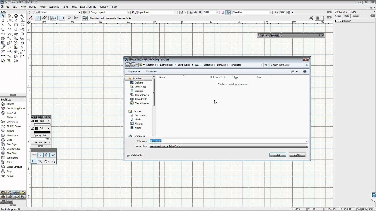 Vectorworks 2013 - D2A - User Q01 (Defaults and Templates) - YouTube