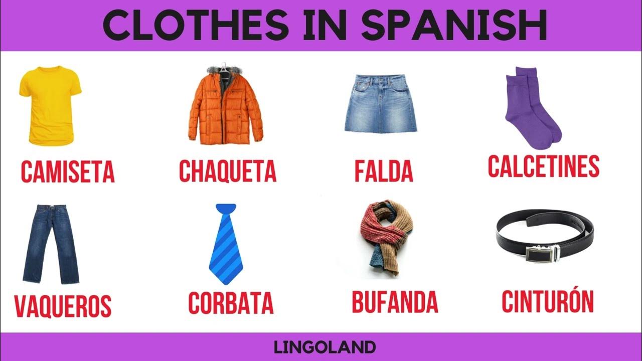 Clothes in Spanish - YouTube