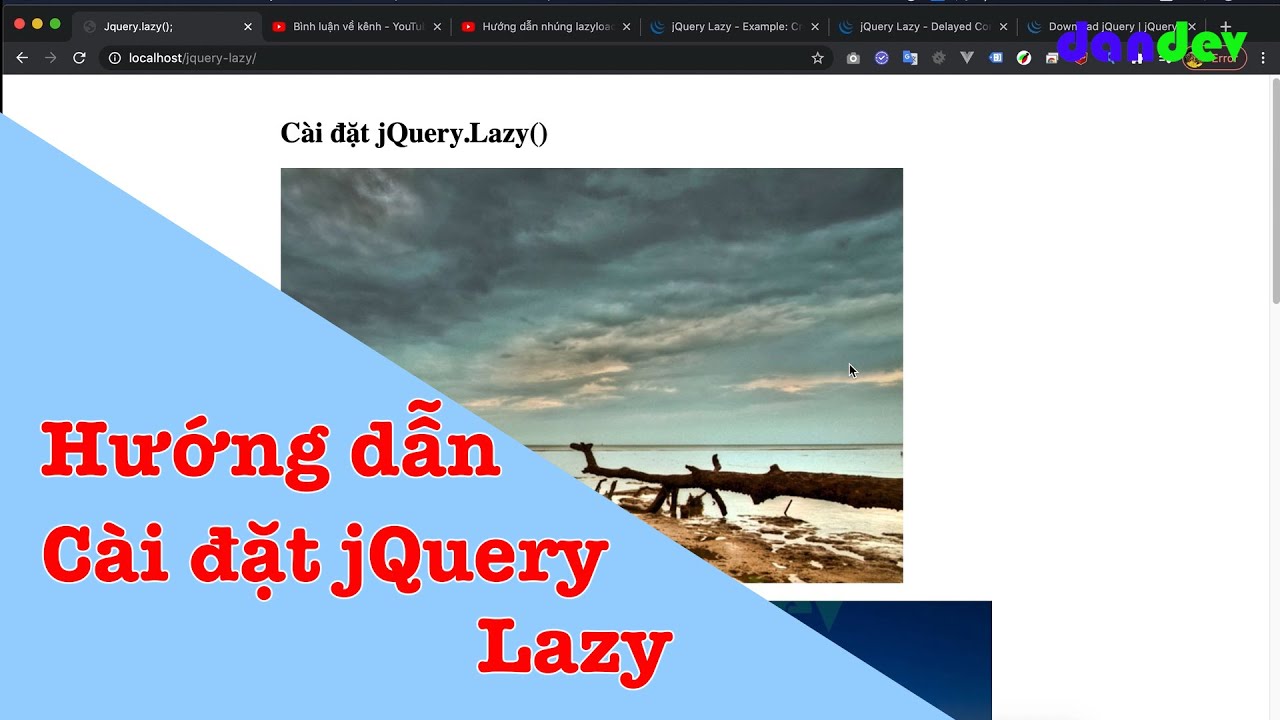 Hướng dẫn nhúng jquery lazy vao website |dandev - YouTube