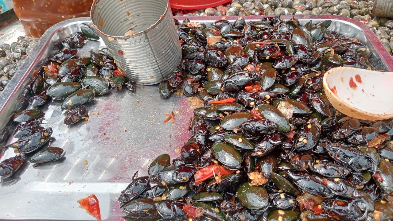 Street Food Sun-dried Shellfish #food #foodrangers #streetfood #อาหาร ...