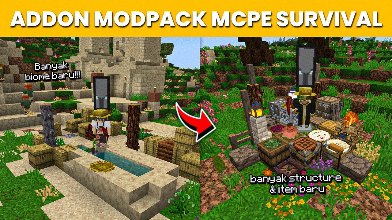 ADDON MODPACK MCPE ADVENTURE TERBAIK UNTUK SURVIVAL MINECRAFT 1.21 ...