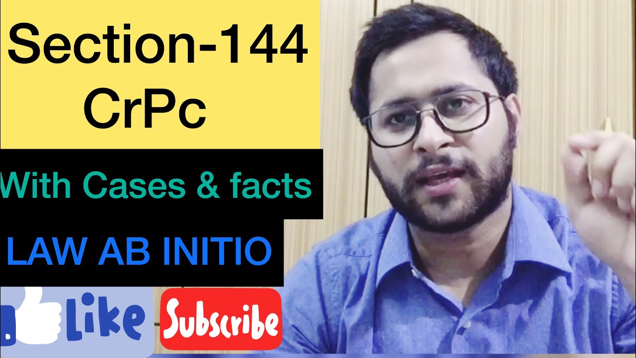 Section 144 CrPC, 1973 क्या है धारा 144 #lawabinitio #crpc #section144 ...