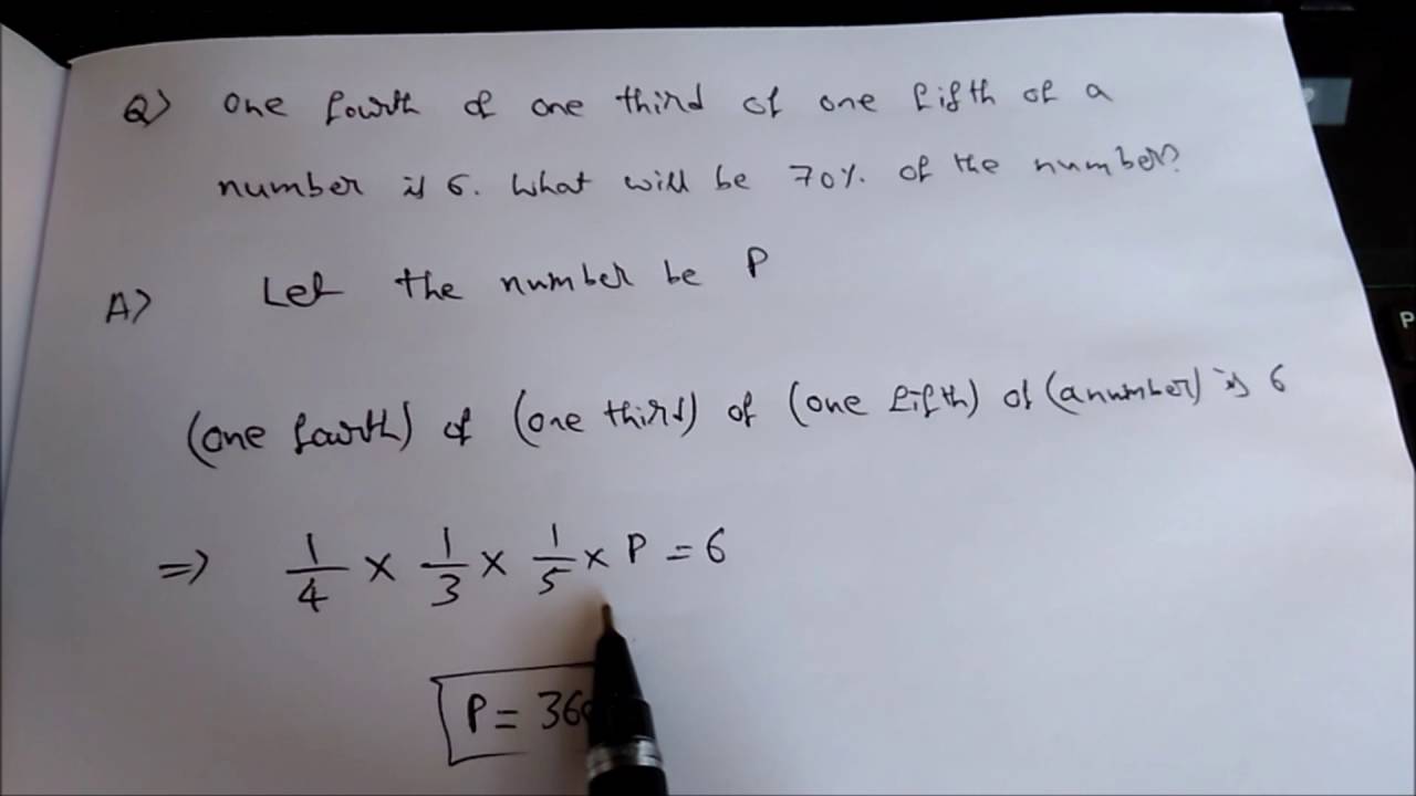 One Fourth Of One Third F One Fifth Of A Number Is 6 What Will Be 70 one-fourth-of-one-third-f-one-fifth-of-a-number-is-6-what-will-be-70