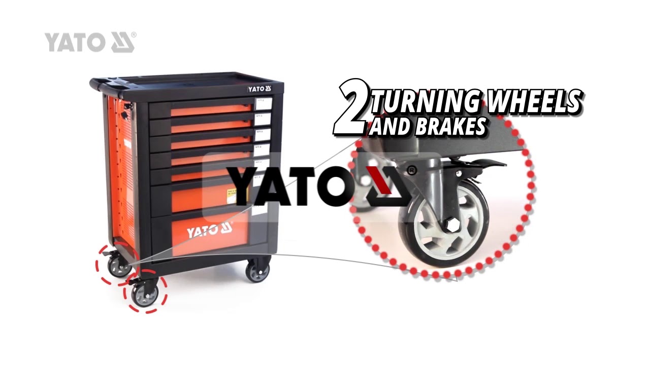 YATO HAND TOOLS ROLLER CABINET WITH TOOLS 211PCS YT-55290 - YouTube