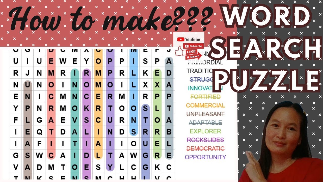 How to Create Word Search Puzzle Online #wordsearchpuzzletutorial - YouTube