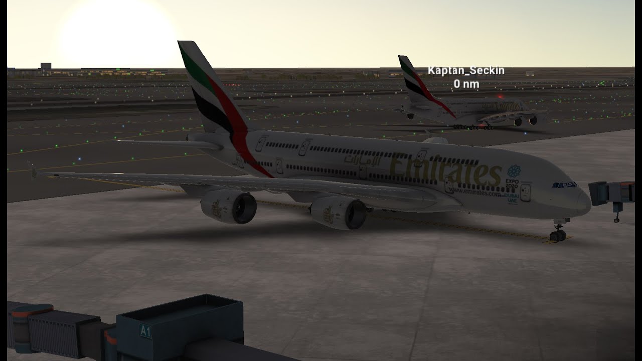 Real Flight Simulator A380 Emirates Dubai-Birmingham - YouTube