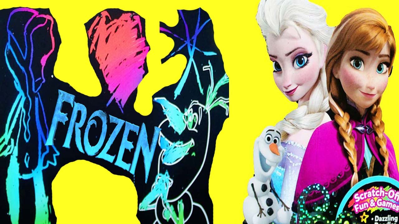 Sketch Rainbow Surprise Scratch Art Book DISNEY FROZEN - YouTube