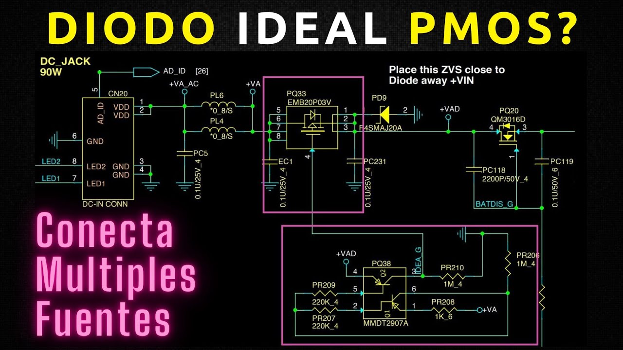 Diodo Ideal con PMOS y PNP | Solucion para unir Fuentes | Mejor ...