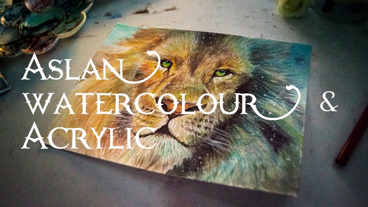 Aslan - Watercolour & Acrylic - YouTube