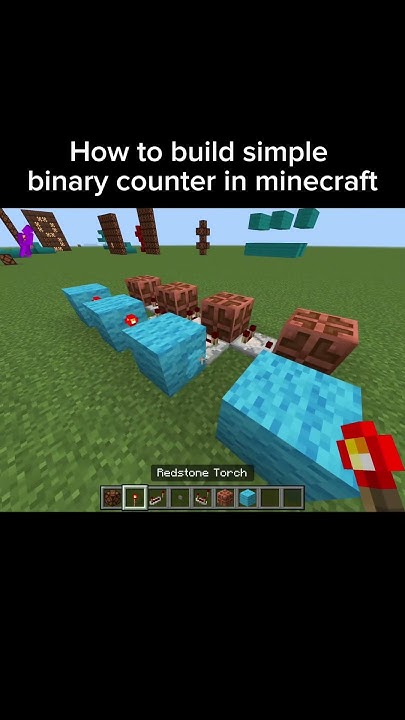How to build redstone binary counter!!!! #minecraft #redstone #bedrockedition #computerscience ...