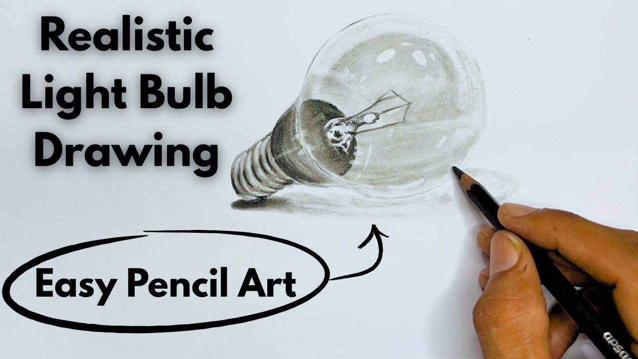 Realistic Light Bulb Drawing | 3D Pencil Shading Art ️💡 - YouTube