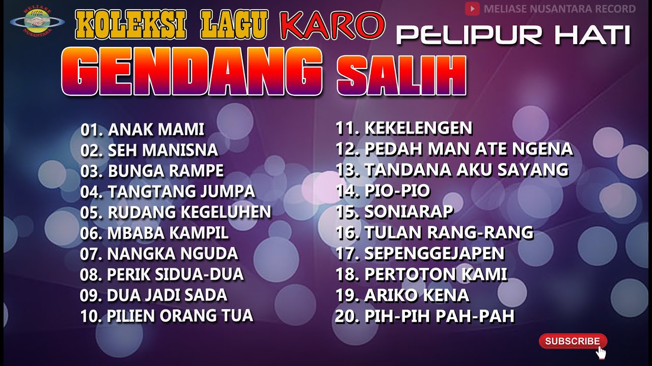 KOLEKSI LAGU KARO GENDANG SALIH PELIPUR HATI - YouTube
