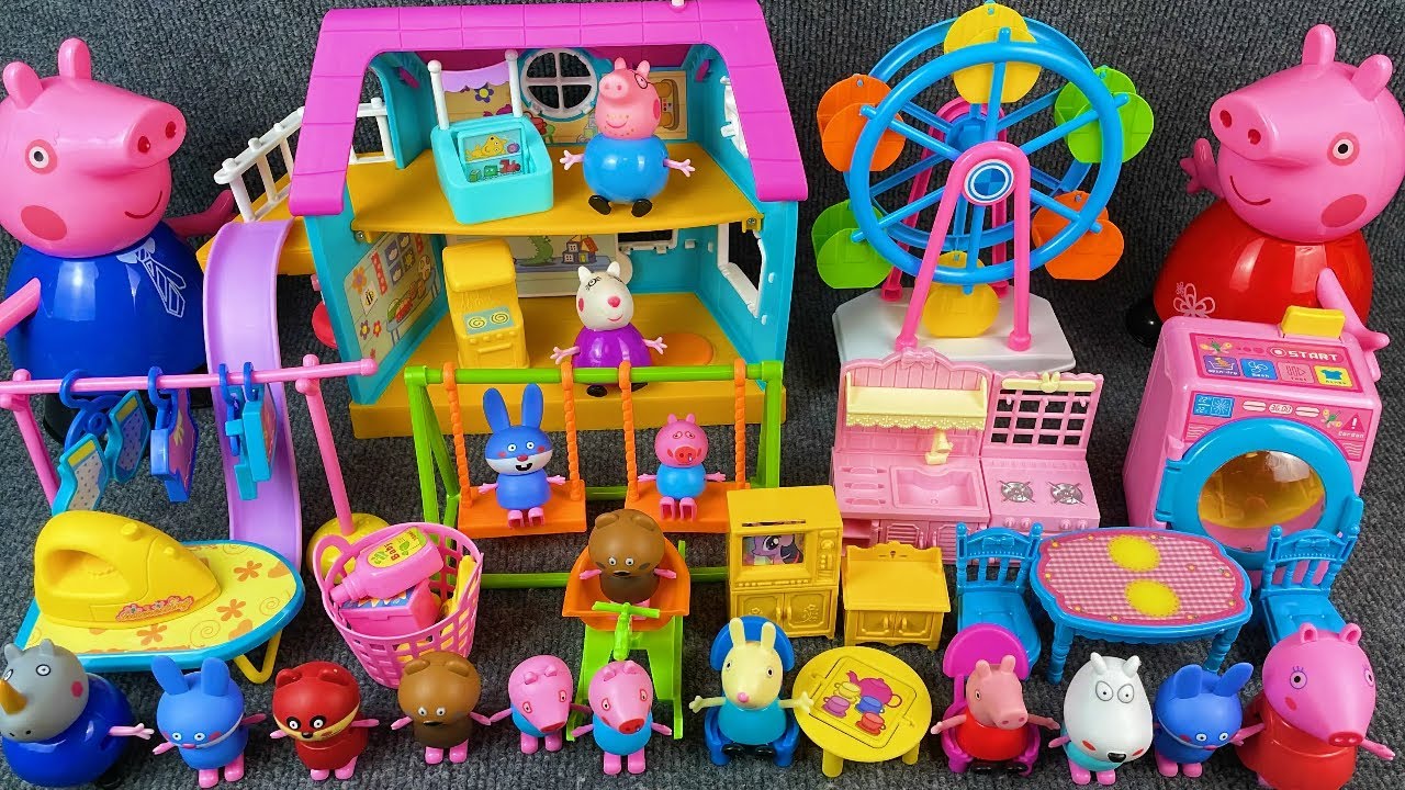 14 Minutes Satisfying with Unboxing Peppa Pig Slide Playground Toy Set ...