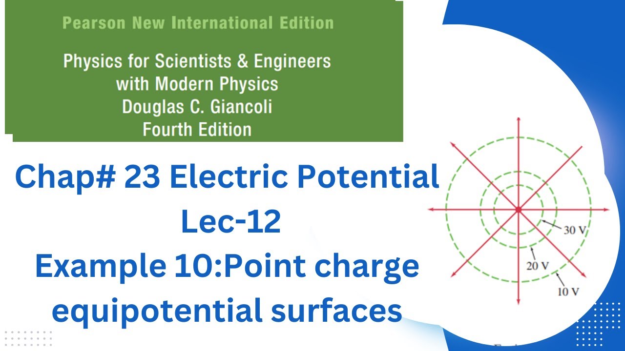 Lect 12| ch 23 |Example 10|Point charge Equipotential surfaces|Physics-for-Scientists-and ...