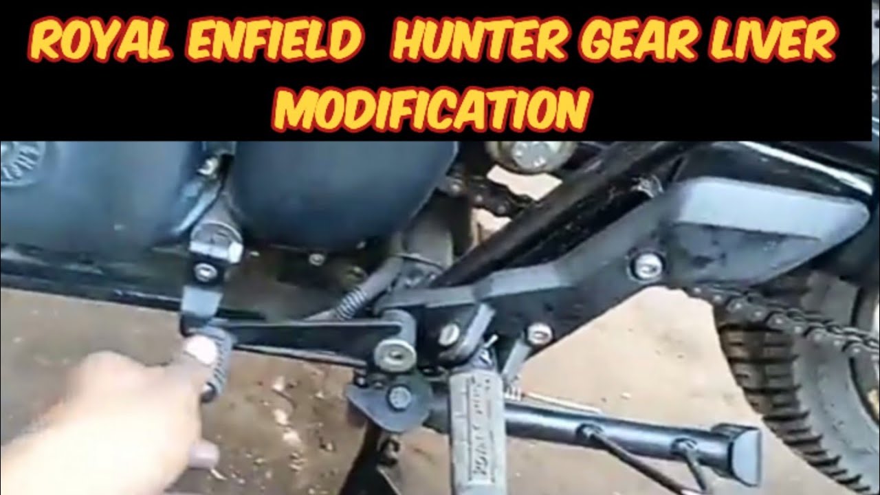 Royal Enfield hunter 350 gear lever modified - YouTube