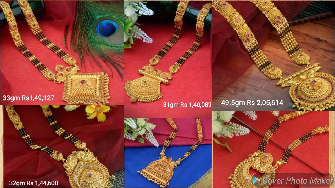 Latest Long Mangalsutra Gold designs with weight and price - YouTube