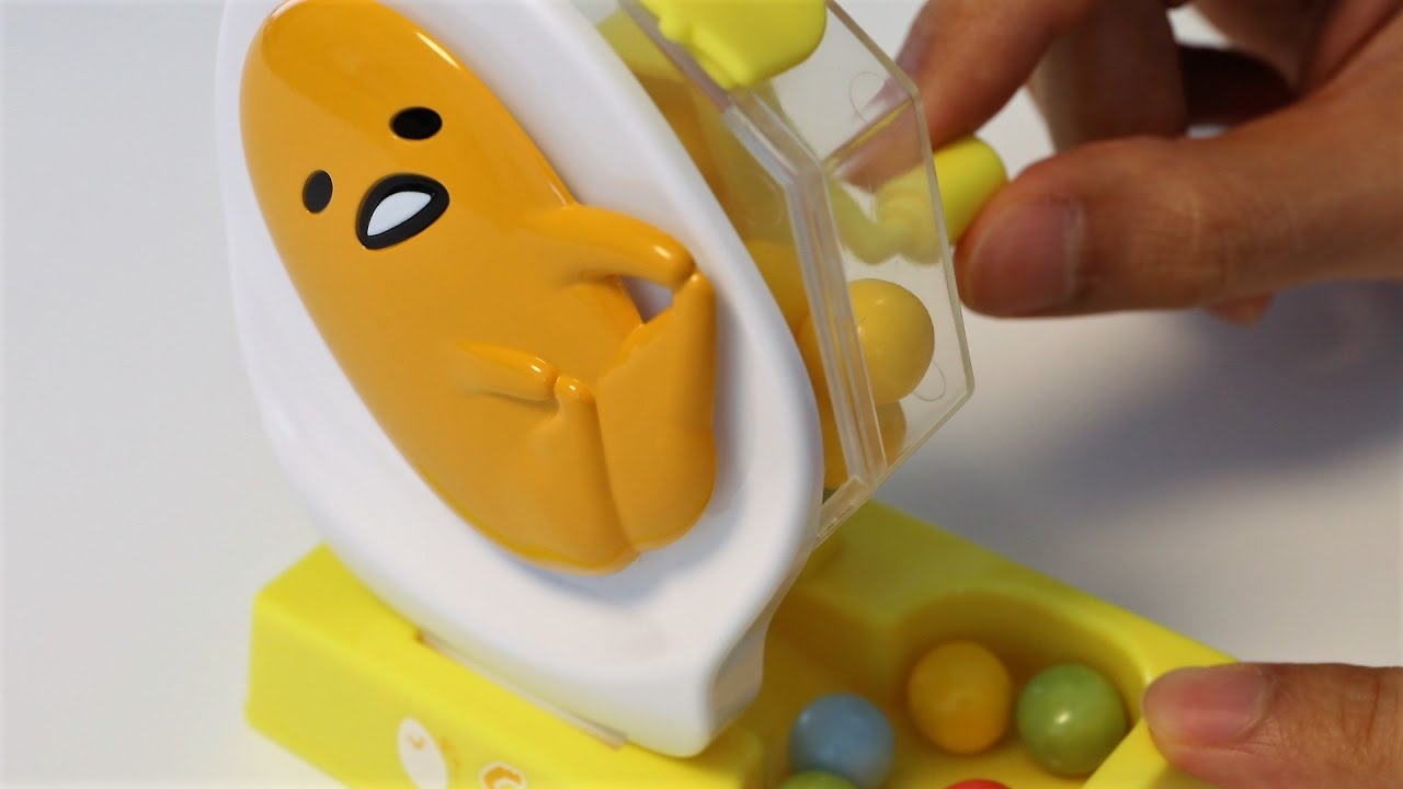 Gudetama Garapon Gumball Machine Candy Dispenser - YouTube