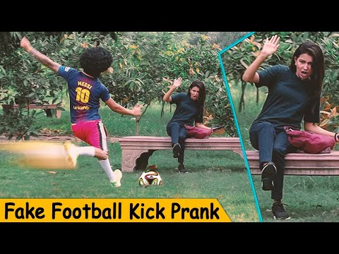 Fake Football Kick Prank - Funny Reactions @CrazyPrankTV