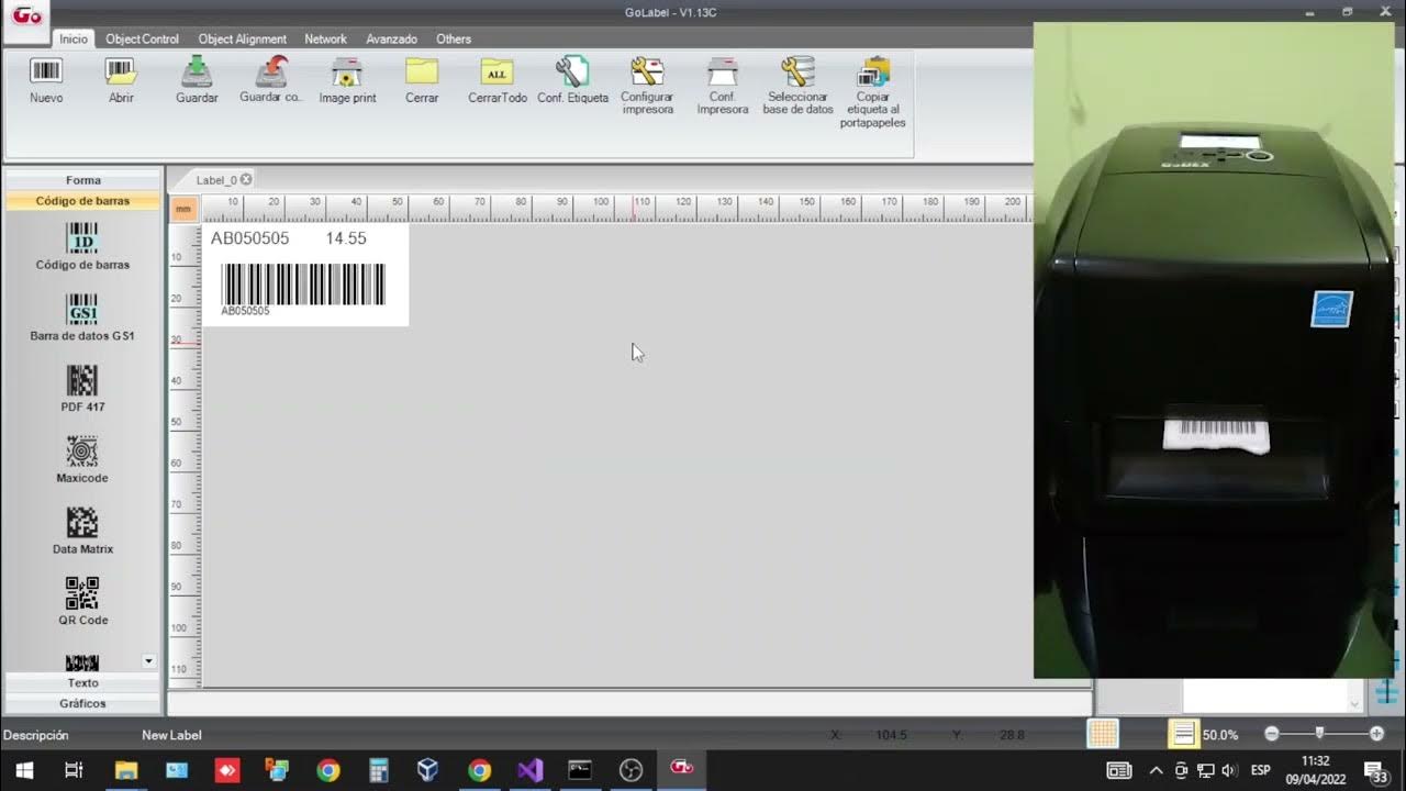 Como diseñar etiquetas con código de barras e imprimirlas con VB.NET - YouTube