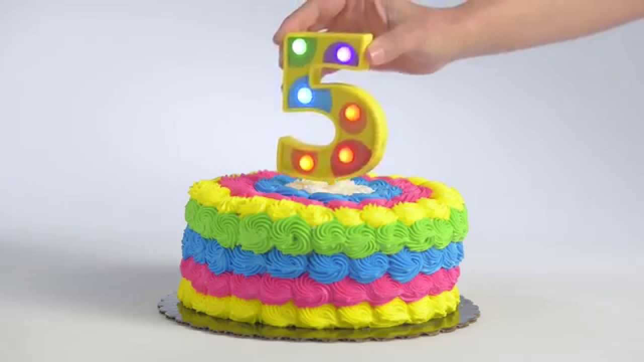 Flashing Number 5 Cake Decoration - YouTube