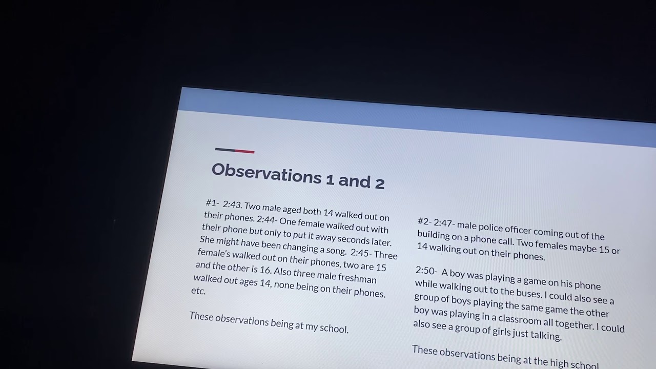 Naturalistic Observation Project - YouTube