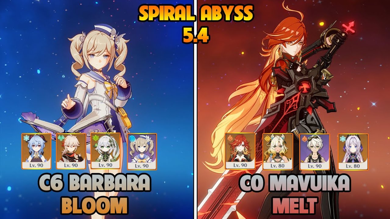 C6 Barbara Bloom - C0 Mavuika Melt | SPIRAL ABYSS 5.4 - YouTube