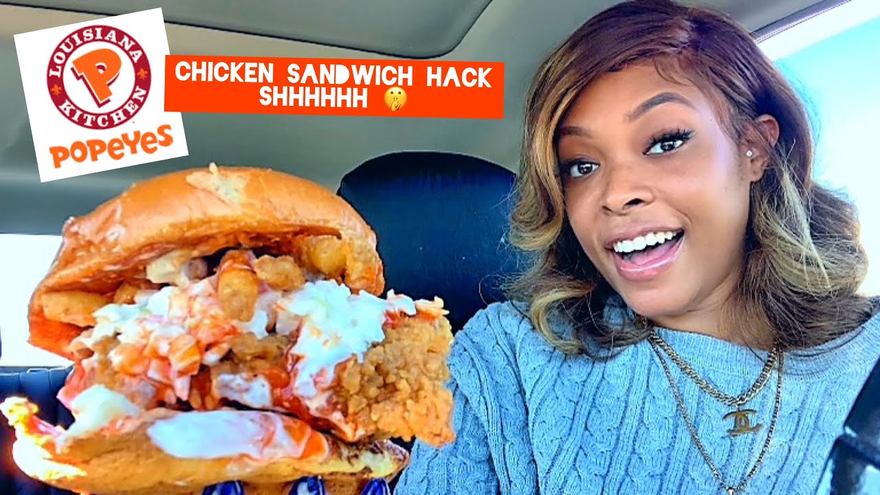 POPEYES NEW SPICY CHICKEN SANDWICH HACK | Food Review - YouTube