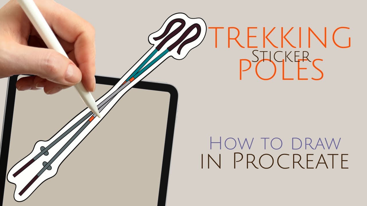 How to Draw trekking poles | Drawing for Beginners | Drawing for ...