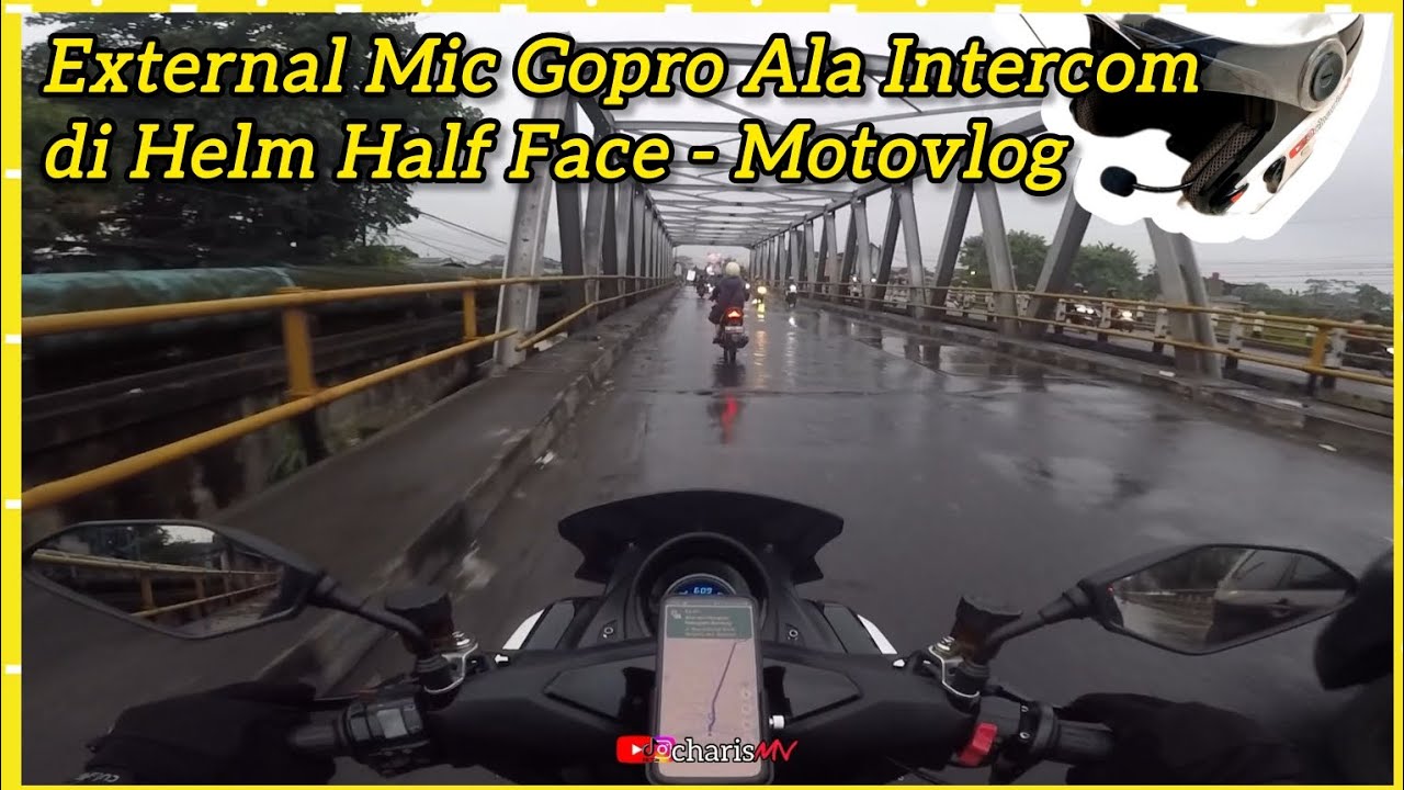 External Mic Gopro Ala Intercom di Helm Half Face || Motovlog - YouTube