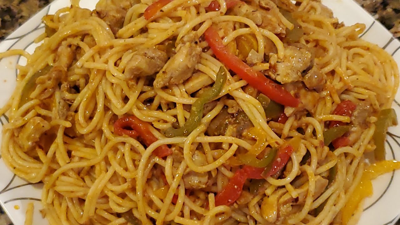 Tasty Spaghetti Recipe - Chicken vegetable Spaghetti - Chicken Fajita ...
