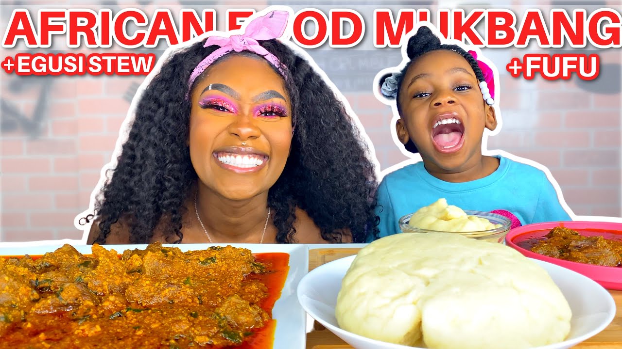 FUFU, EFO RIRO, EGUSI SOUP *HAND EATING* AFRICAN FOOD MUKBANG | BEEF ...