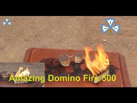500 Kibriti Yakma !! Rahatlatıcı video     500 Match Chain Reaction Amazing Fire Domino!!