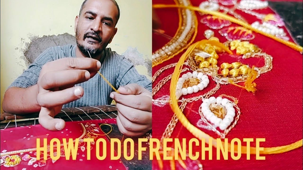 how to do French knot🌹zardozi tutorial|how to do aari work - YouTube