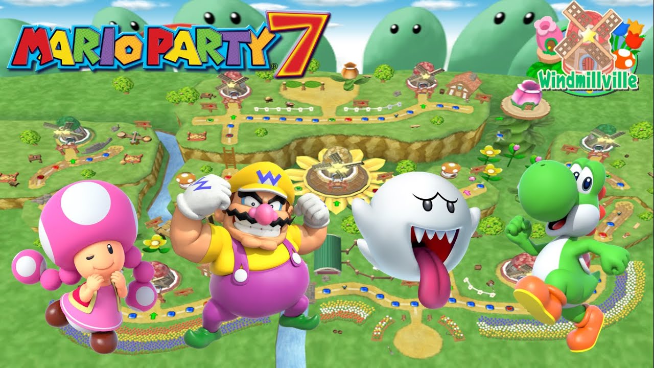 Mario Party 7 - Toadette vs Wario vs Boo vs Yoshi - Windmillville - YouTube