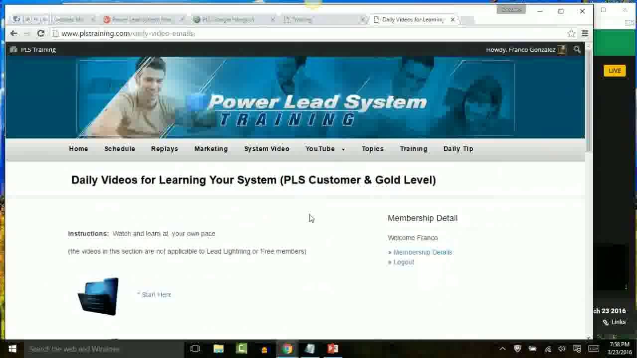 Power Lead System | Training March 23 2016 - YouTube