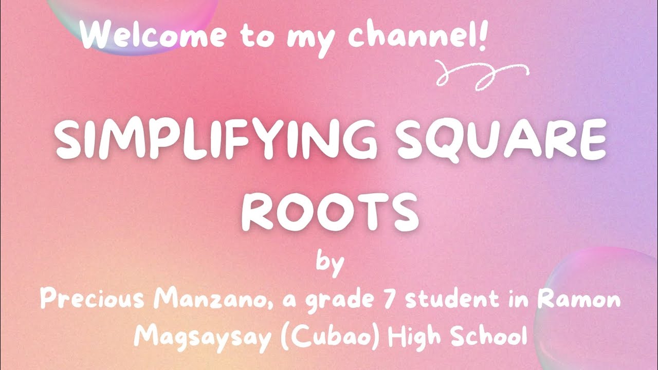 SIMPLIFYING SQUARE ROOTS GRADE 7 ELEMENTARY ALGEBRA MATH EASY simplifying-square-roots-grade-7-elementary-algebra-math-easy