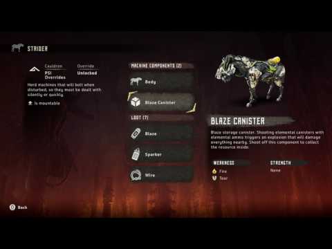 Horizon Zero Dawn - Machines Notebook: Strider: Cauldron, Components ...