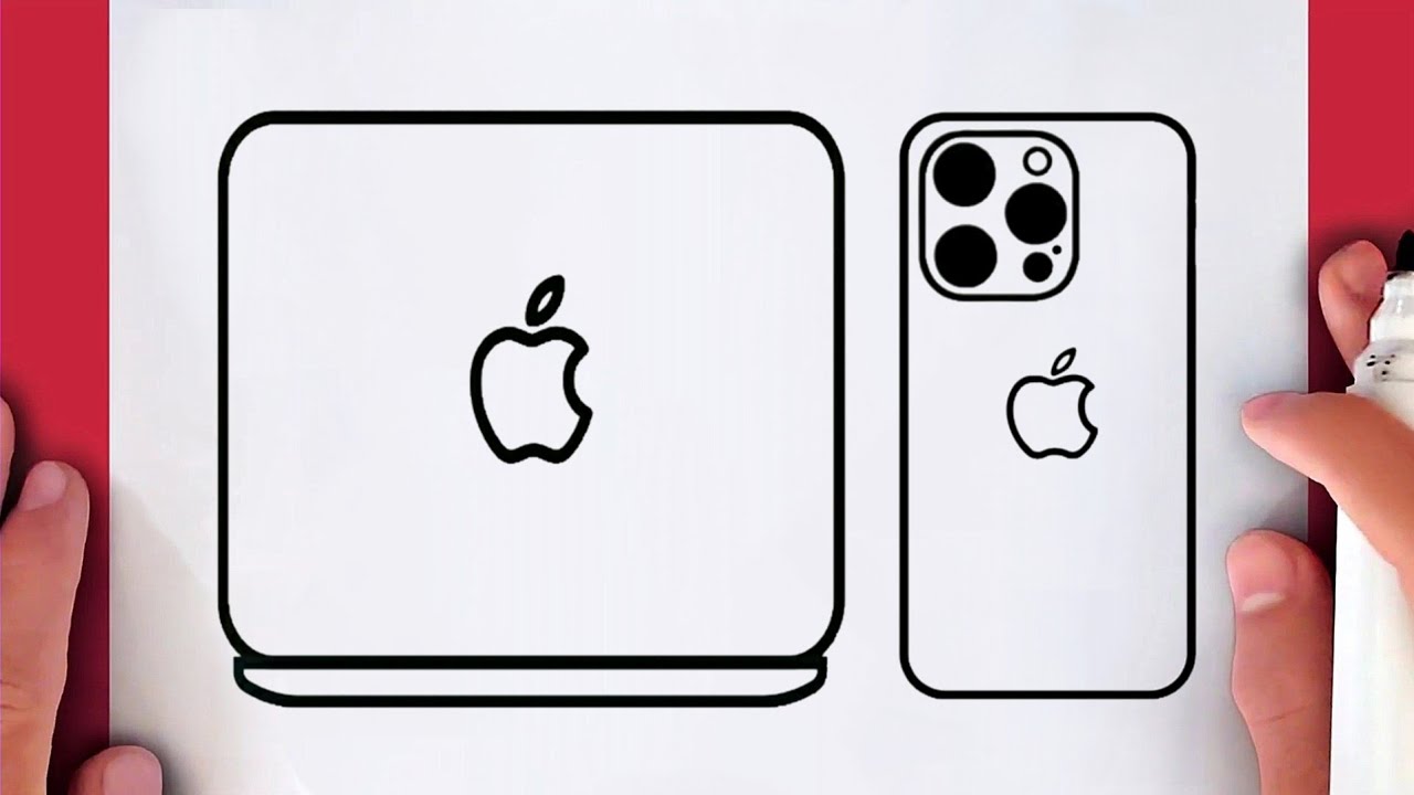 كيفية رسم ايفون وماك بوك ابل سهل خطوة بخطوة للمبتدئين تعليم الرسم Iphone And Macbook