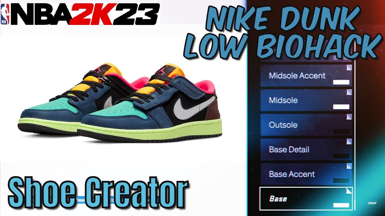 How To MAKE Nike Dunk Low Custom "Bio Hack" In NBA 2k23 - Shoe Creator ...
