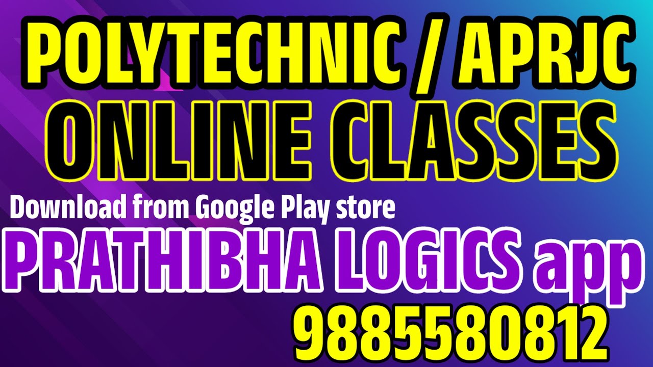POLYTECHNIC|| APRJC ONLINE CLASSES in PRATHIBHA LOGICS app||PRINTED BOOKS WILLBE SEND TO UR ...