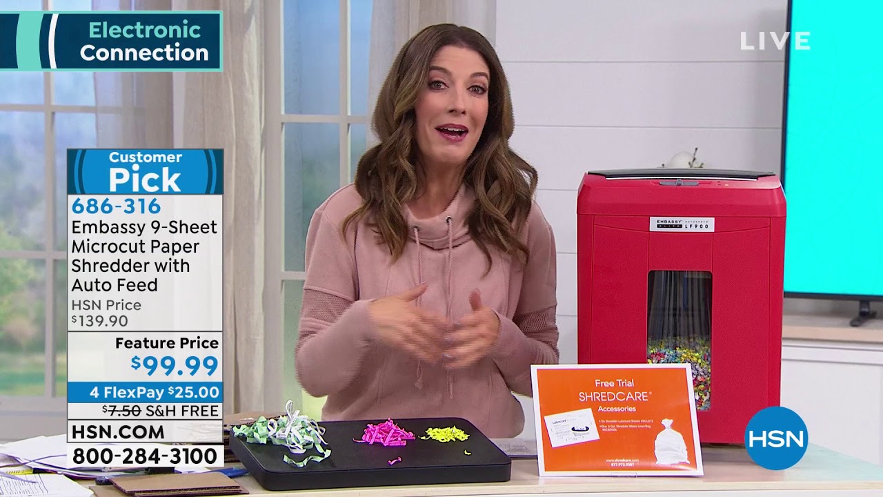 Embassy 9Sheet Microcut Paper Shredder with Auto Feed - YouTube