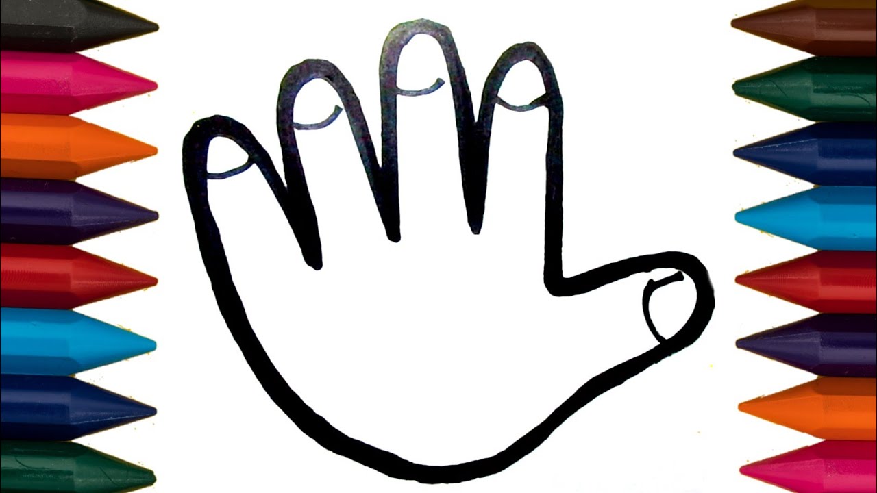 Rainbow Hand Coloring Page and Drawing Video For Kids And Baby | Learn ...