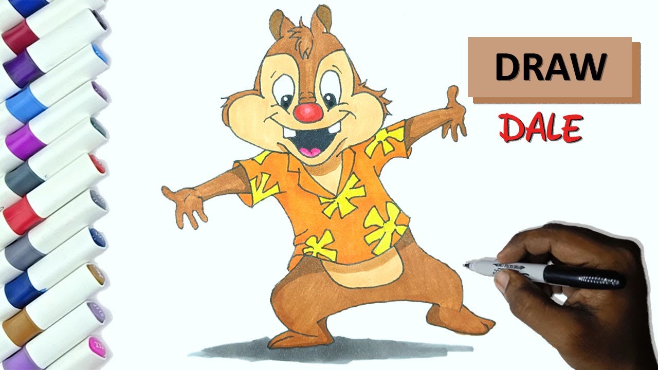 Drawing Dale !!! How To Draw Dale from Chip 'n' Dale - YouTube
