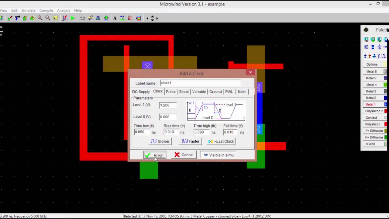 CMOS AND gate in microwind 10 - YouTube