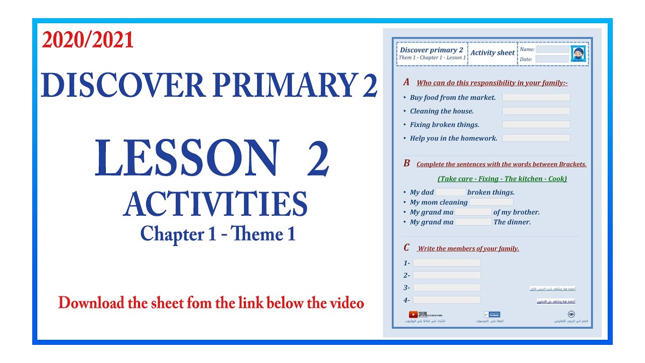 DISCOVER PRIMARY 2 | ACTIVITIES | LESSONS 2 | Theme 1 | Chapter 1 | A ...
