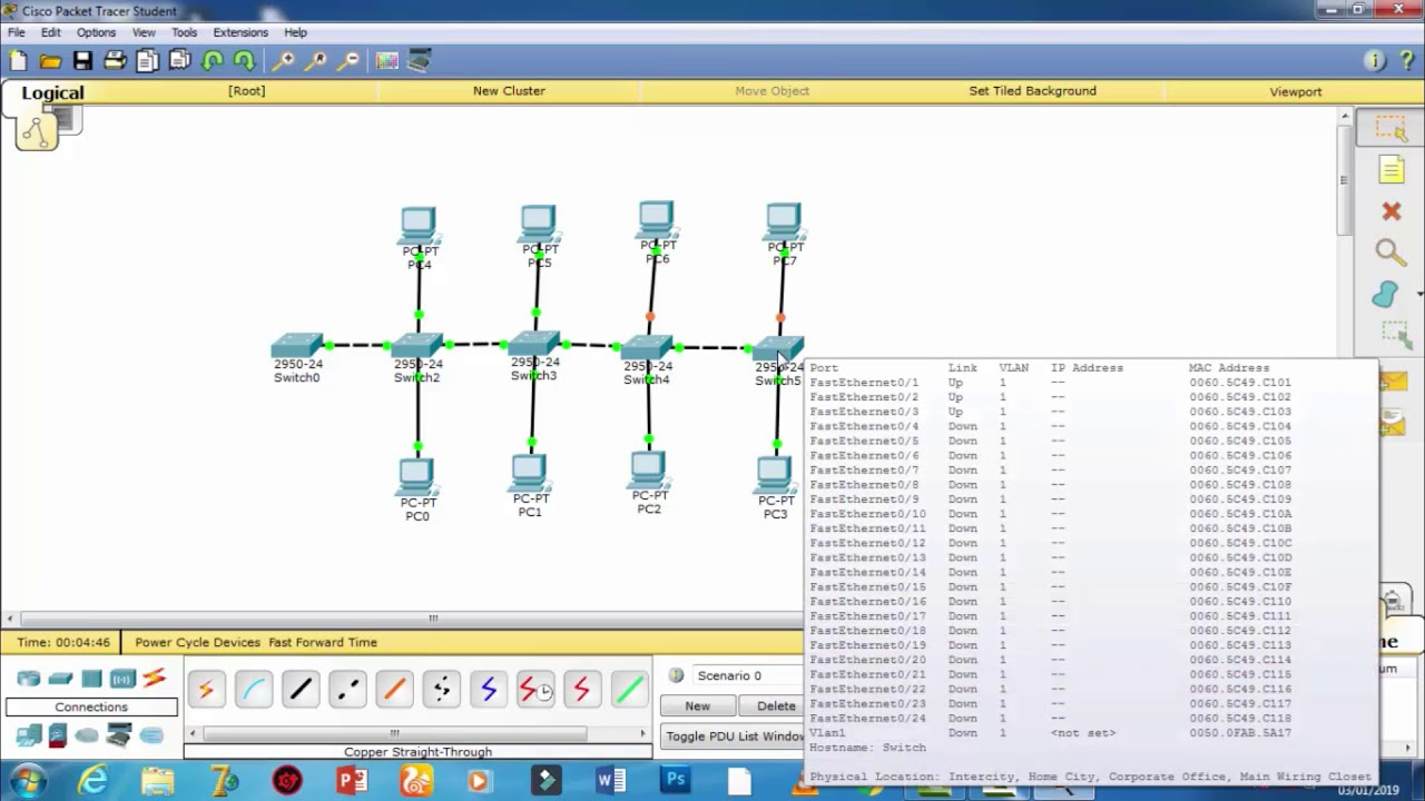 Tutorial membuat jaringan LAN dengan Topologi BUS - YouTube